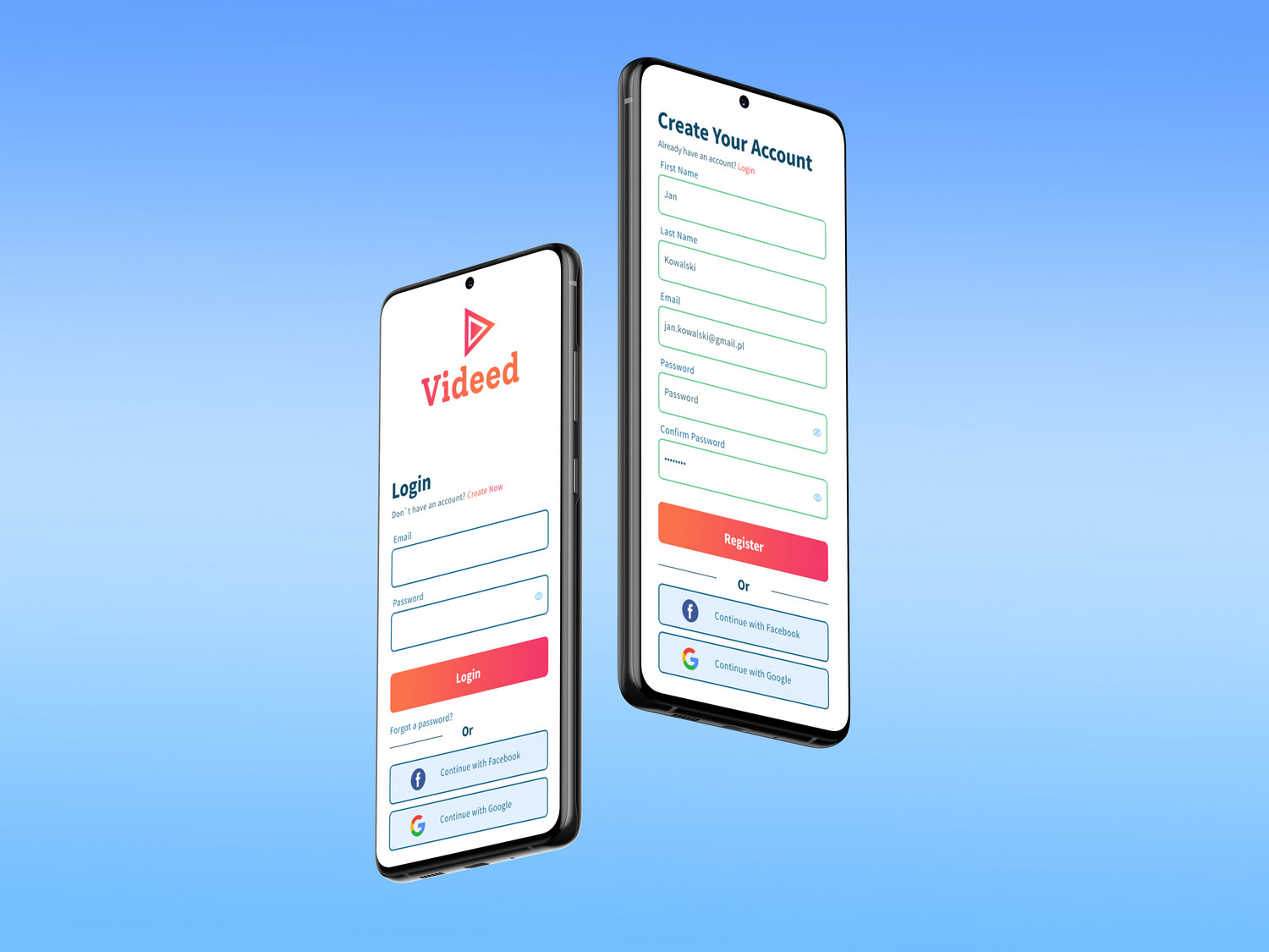 Mobilny Login Screen - Videed | Computart